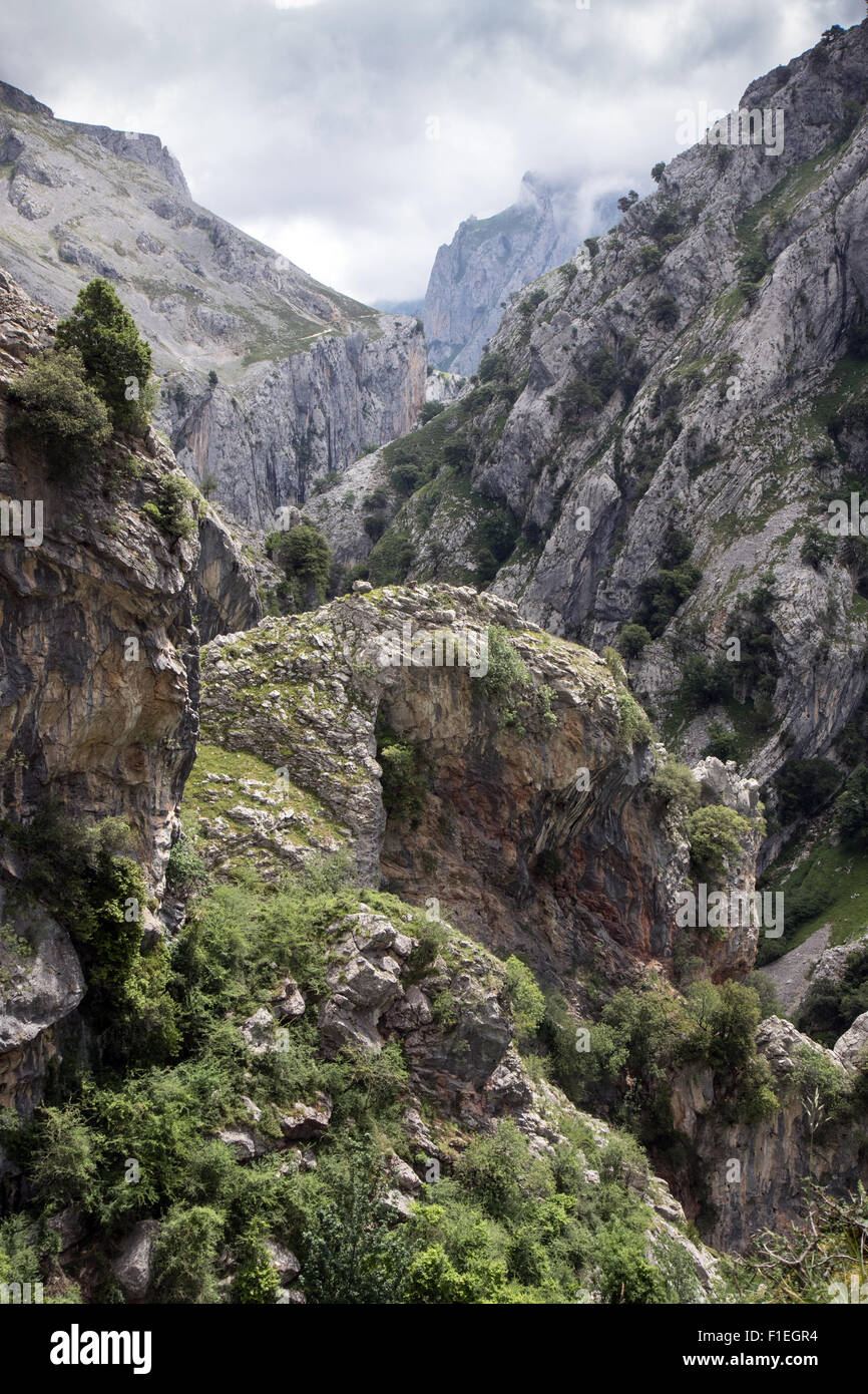 The Cares Gorge near Caín in the Picos de Europa national park Stock ...