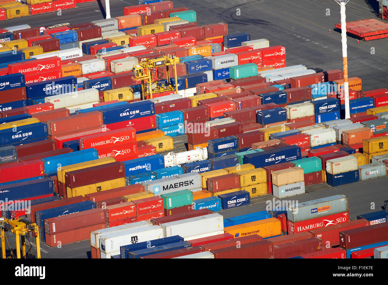 Containers at Ports of Auckland, Auckland, North Island, New Zealand ...