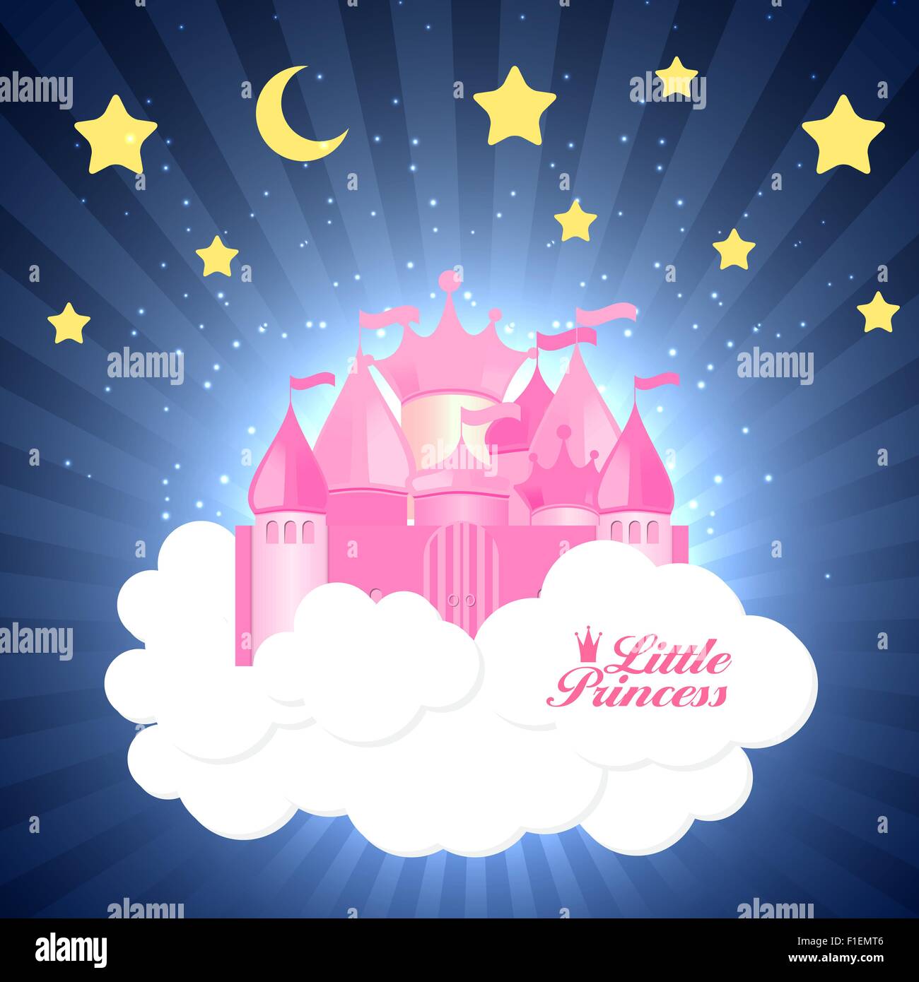 Princess Background with Castle Vector Illustration Stock Vector Image ...