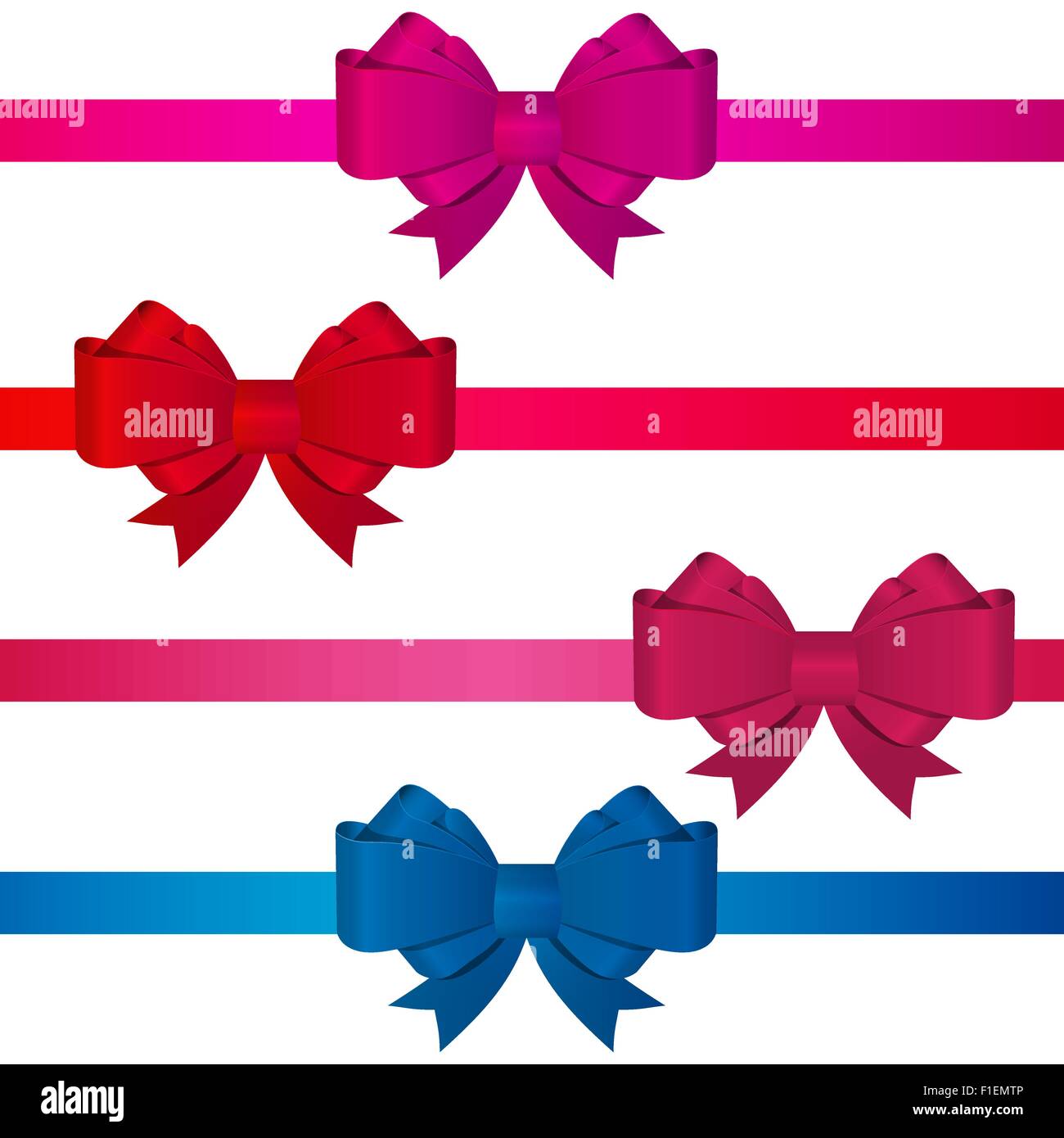 Gift Bow with Ribbon Vector Illustration Stock Vector Image & Art - Alamy