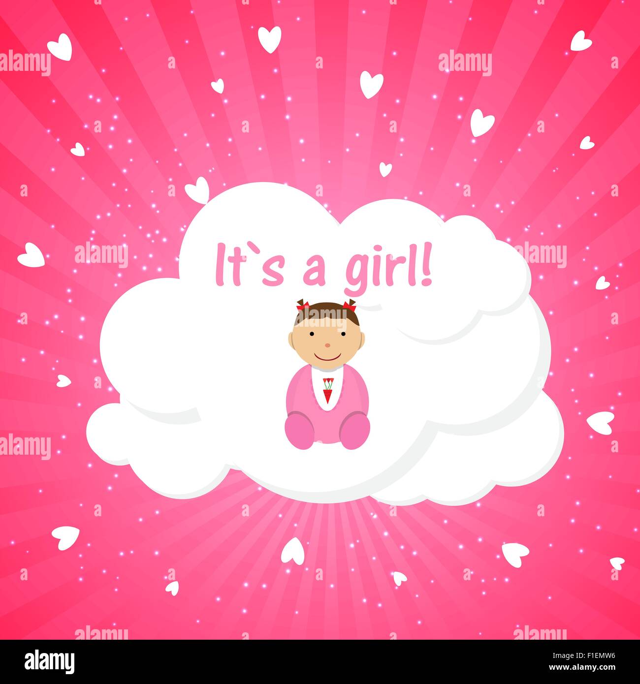 Vector Illustration for Newborn Girl Stock Vector Image & Art - Alamy