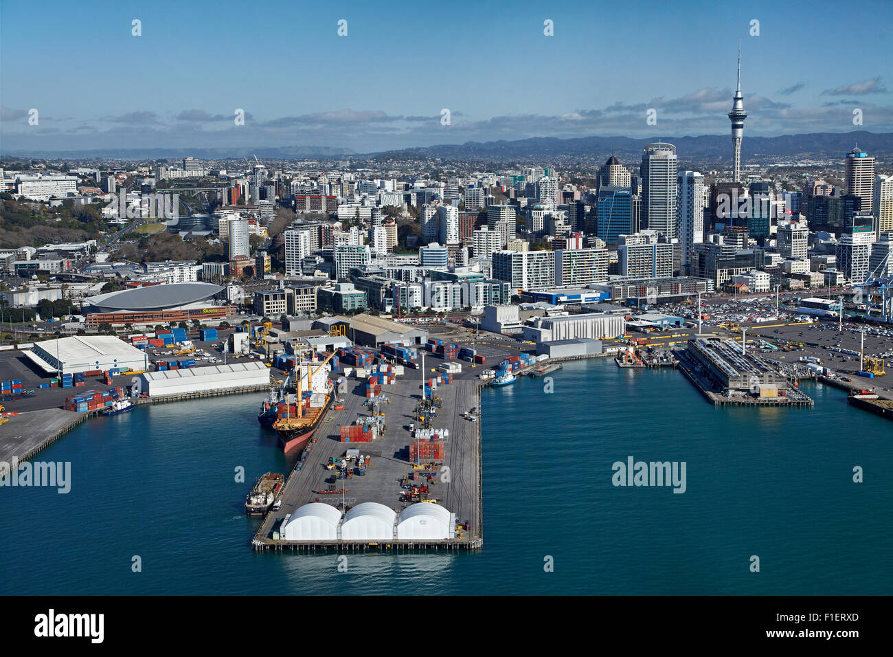 Jellicoe Wharf, Ports of Auckland, waterfront, Waitemata Harbour and ...