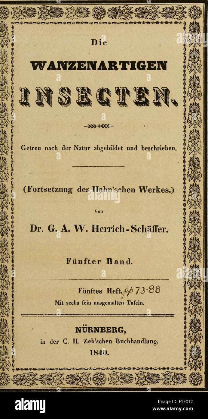 'Die wanzenartigen Insecten' (The Hemipterous Insects) is a detailed ...