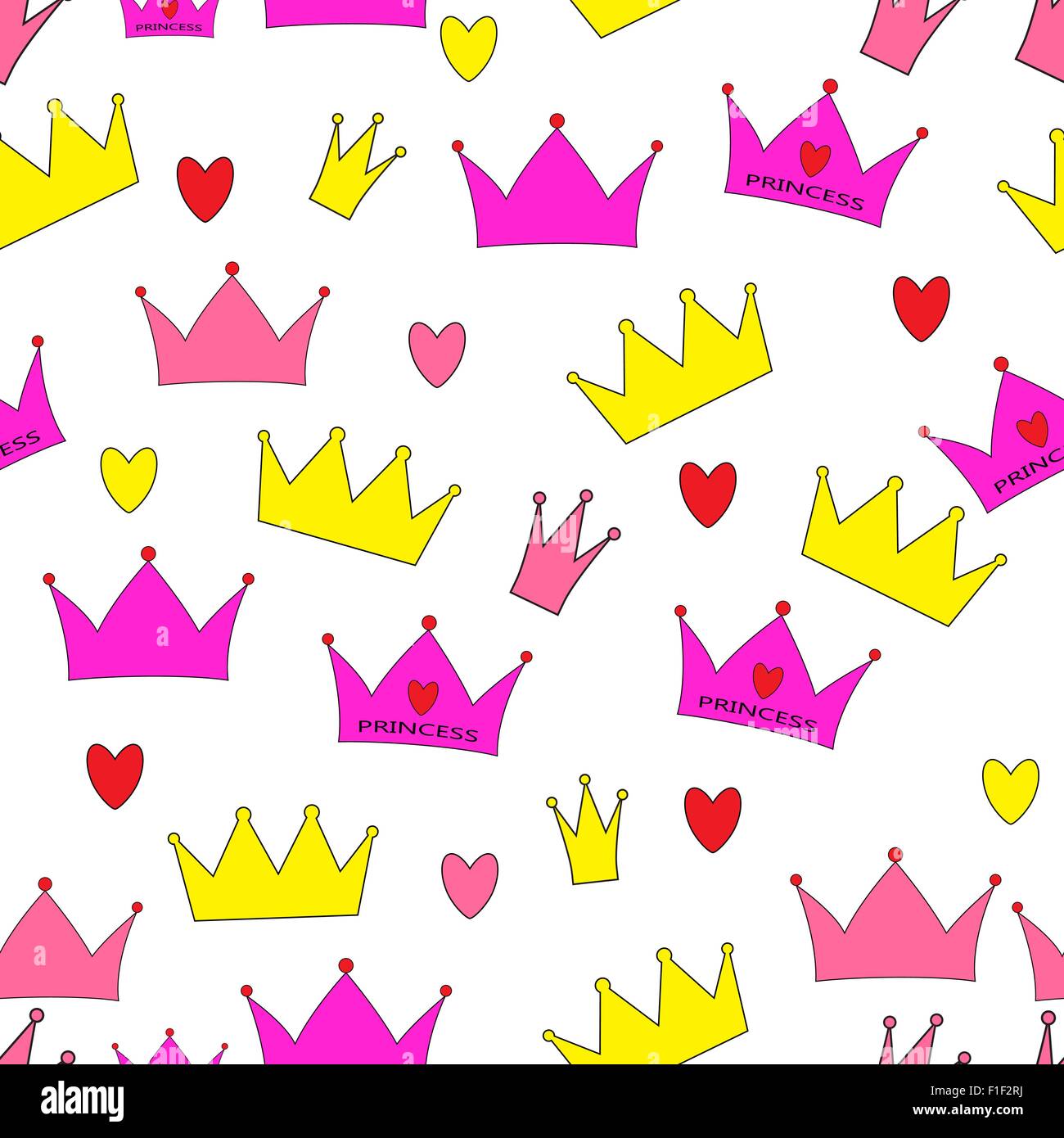 Princess Seamless Pattern Background Vector Illustration Stock Vector ...