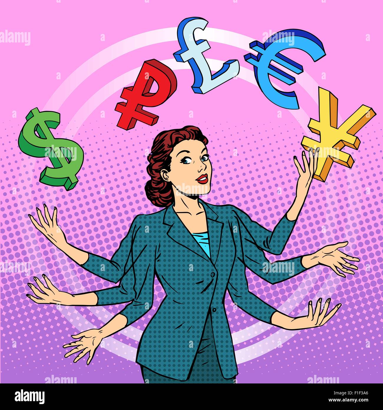 businesswoman juggling money business concept Stock Vector Image & Art ...