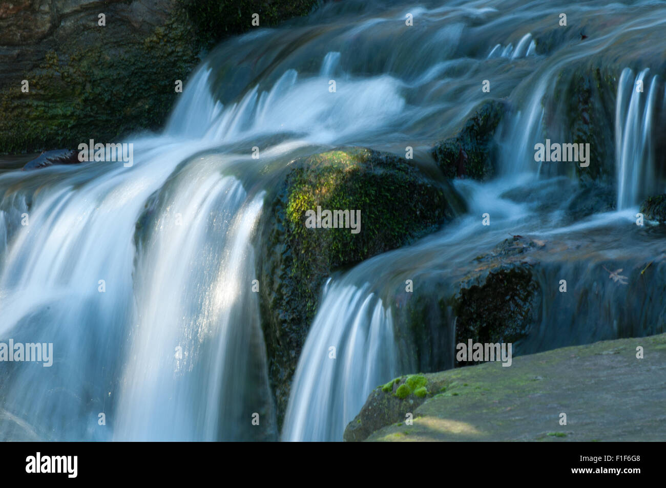 Waterfall in Holland Park (London) with long exposure Stock Photo - Alamy