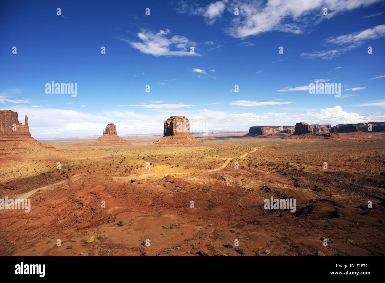 American Monuments Valley Landscape Panorama. Summer in Monuments ...