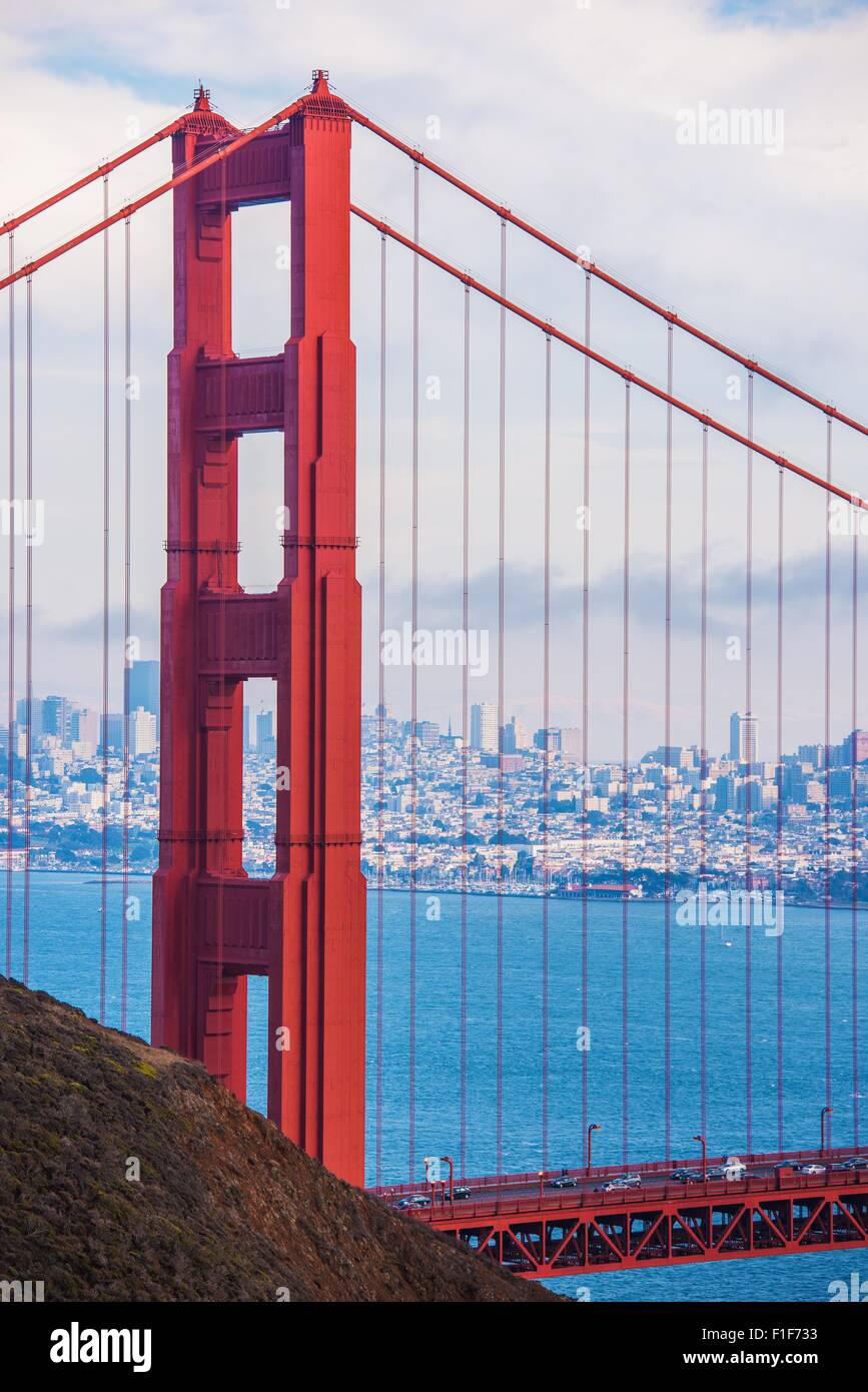 Scenic San Francisco Bay and the Golden Gate Bridge. Vertical ...
