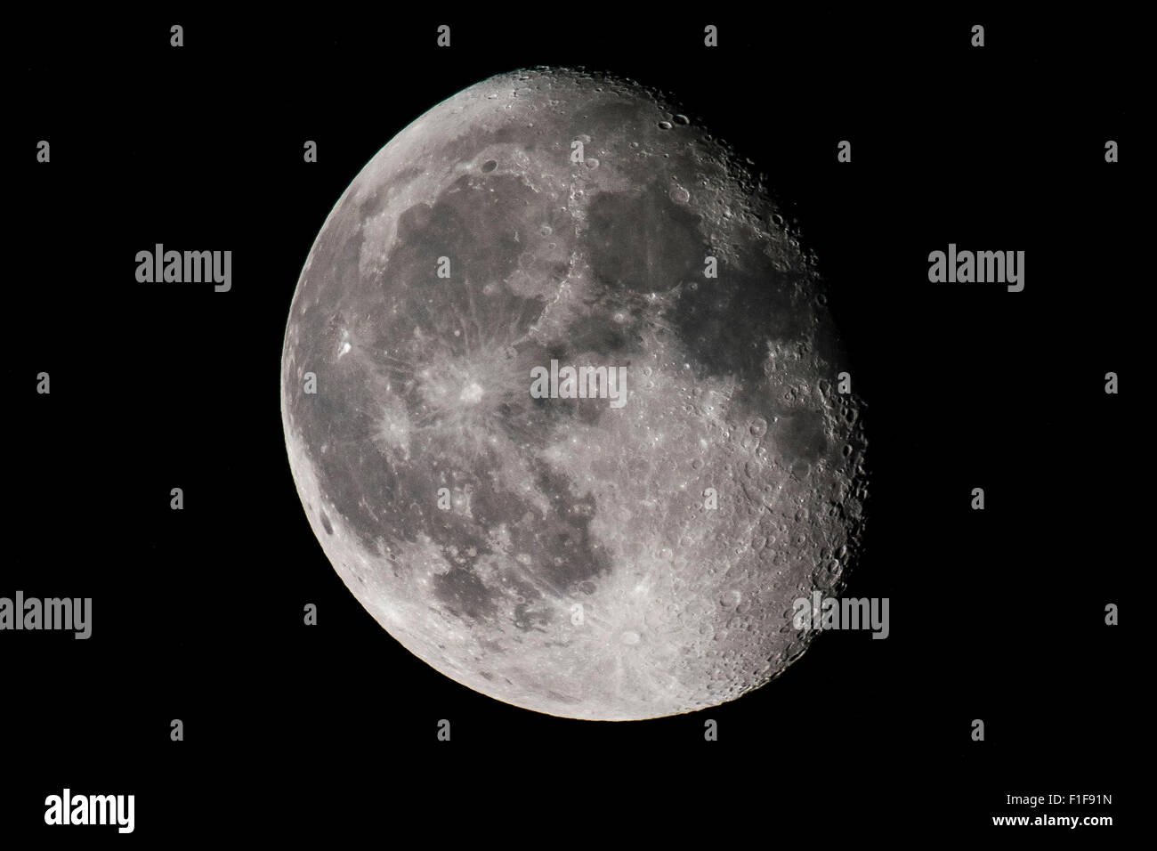 A closeup of an almost full moon Stock Photo - Alamy