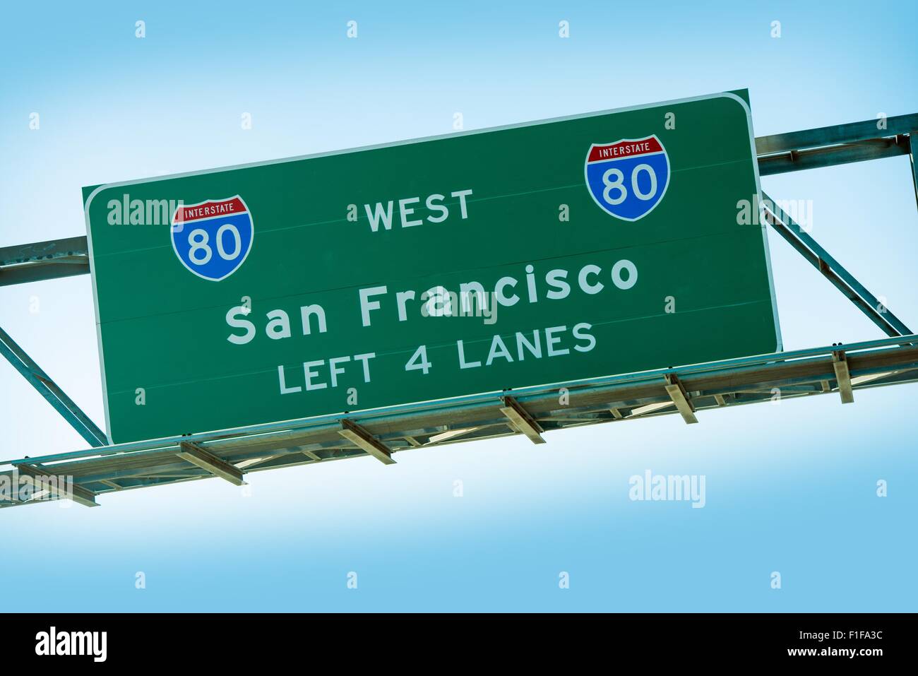 San Francisco Interstate 80 Highway Sign Closeup. American Interstates ...