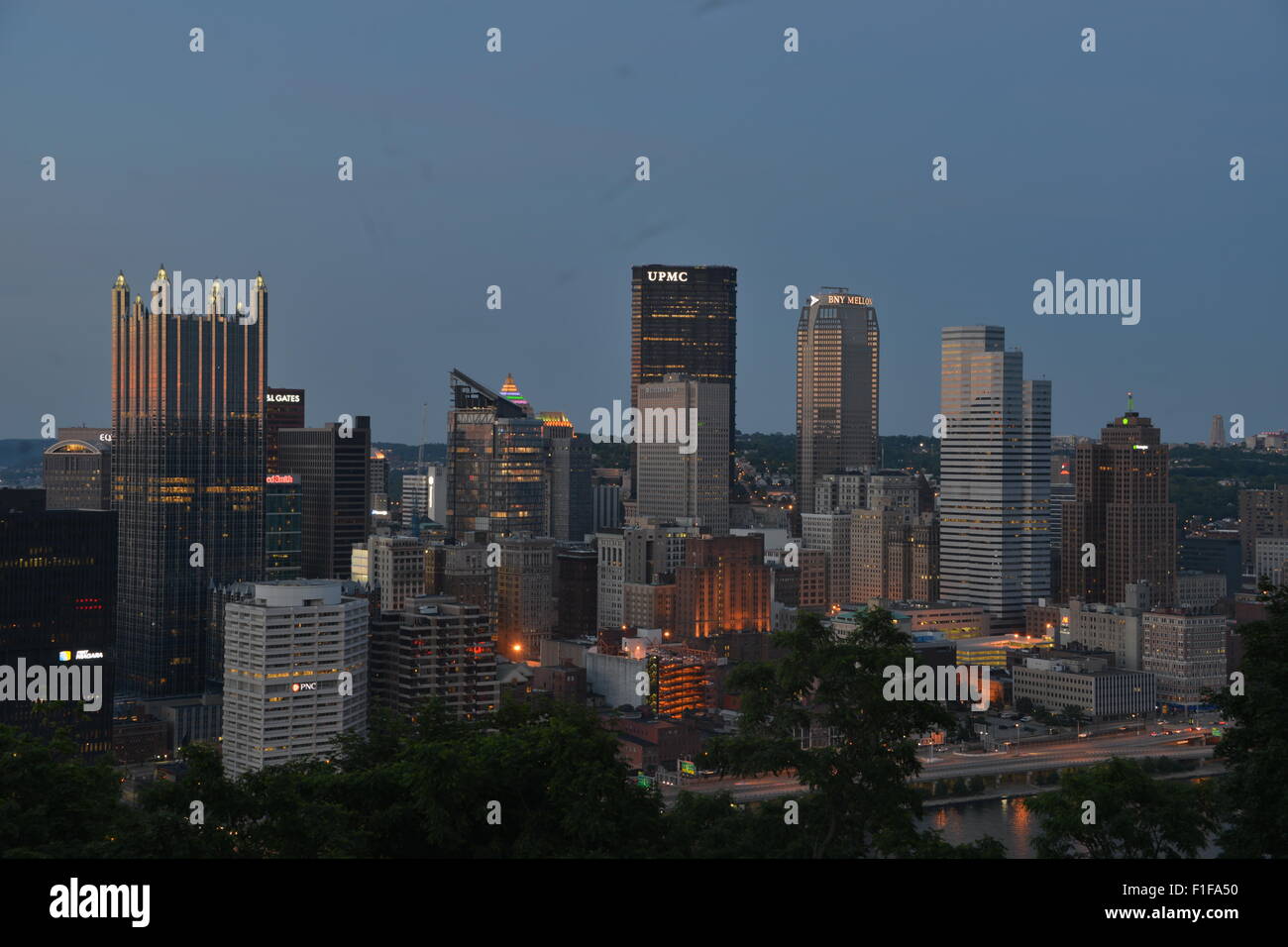 The view of Pittsburgh and the Monongahela River from Mount Washington ...