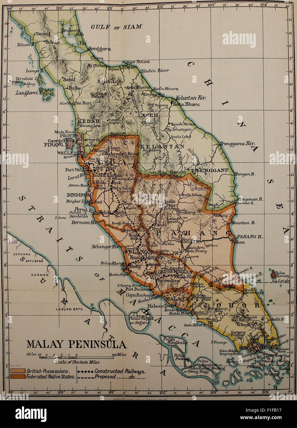 Map federated malay states hi-res stock photography and images - Alamy