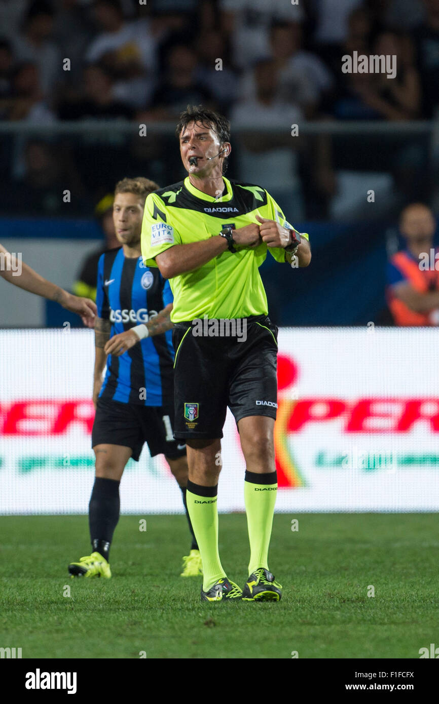 Bergamo, Italy. 30th Aug, 2015. Domenico Celi (Referee) Football/Soccer ...
