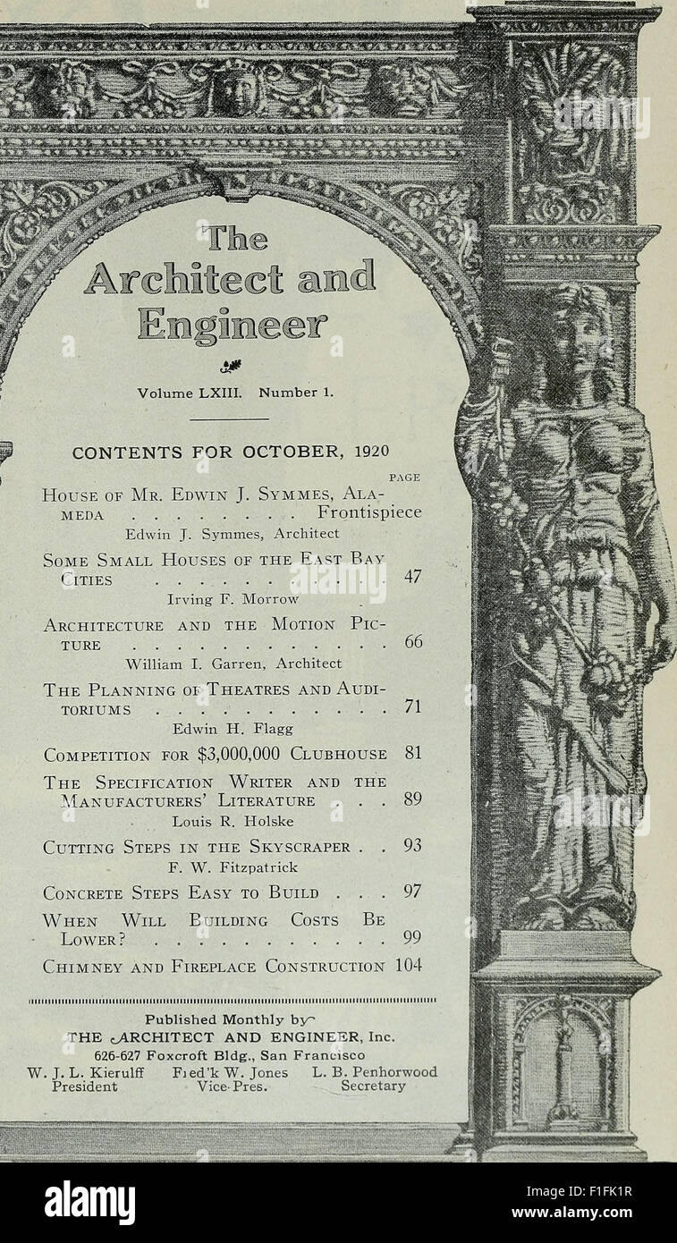 This 1920 periodical, 'Architect and Engineer,' focuses on ...