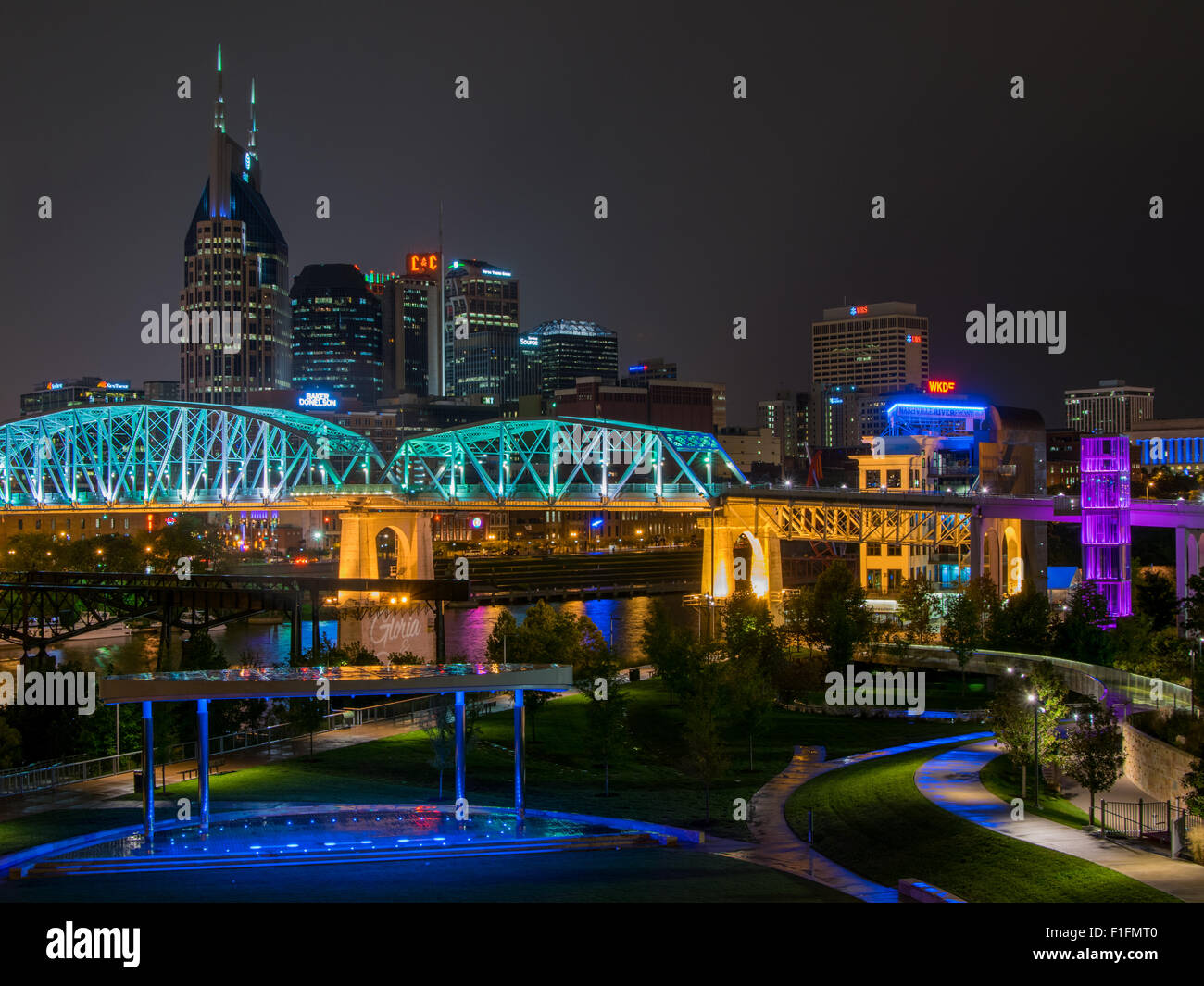 Music City Nightscape Stock Photo - Alamy