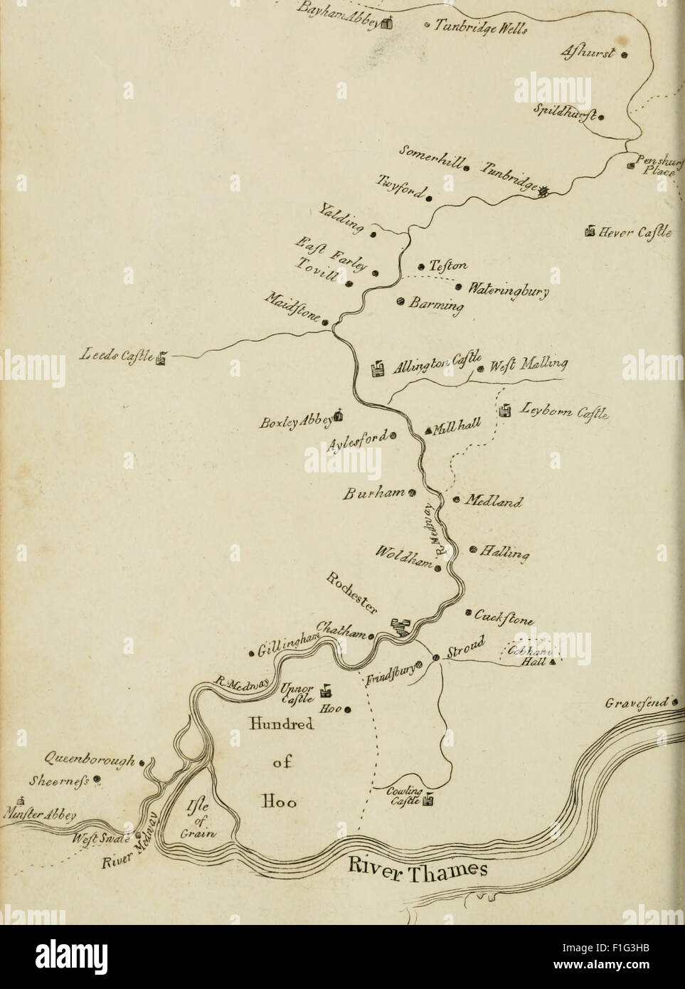 Map of river medway hi-res stock photography and images - Alamy