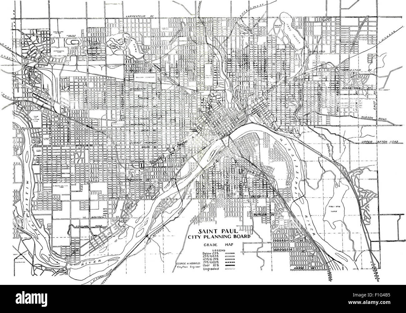 A historical map and plan of Saint Paul, Minnesota, depicting the city ...
