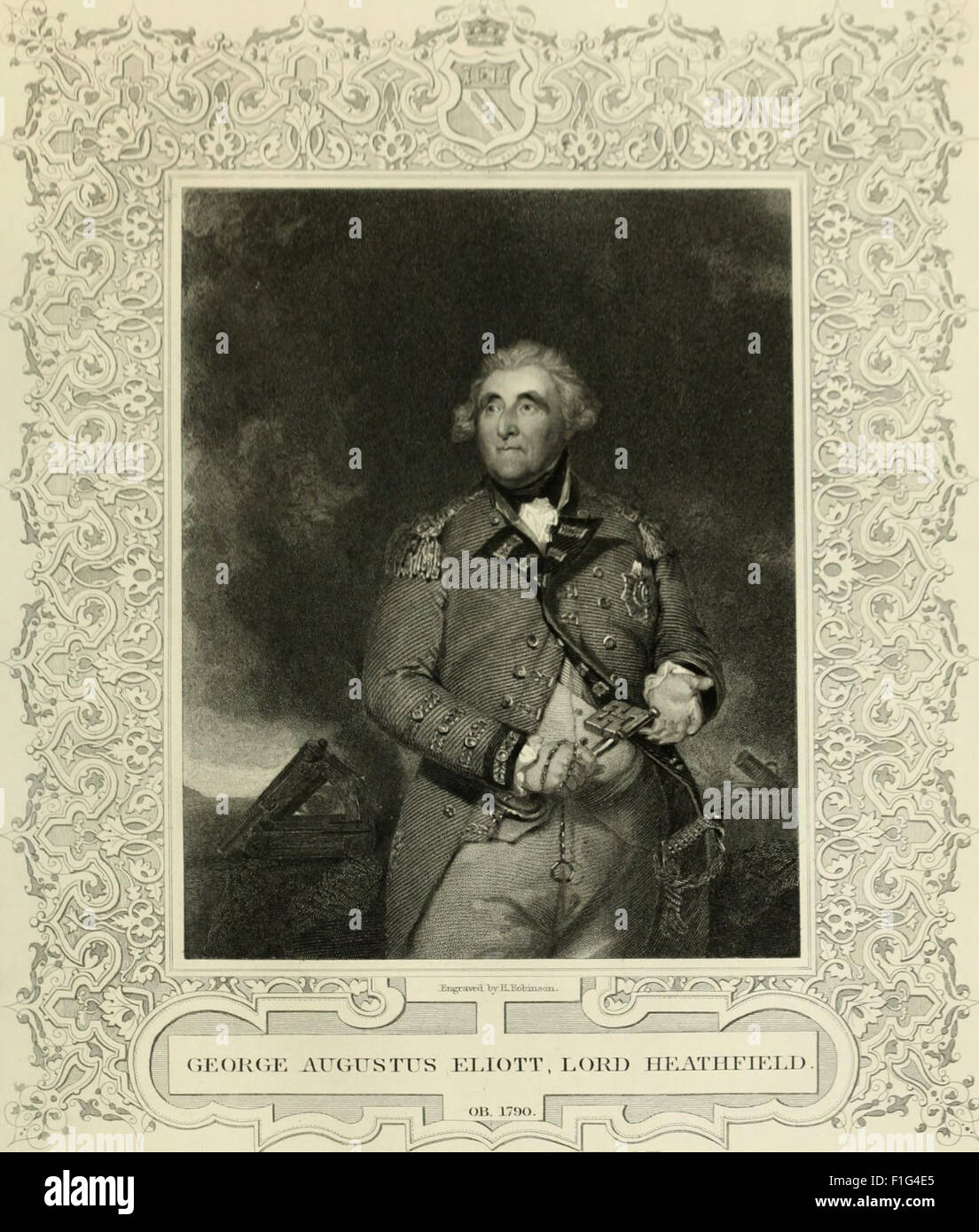 This work features engraved portraits of notable British figures, drawn ...