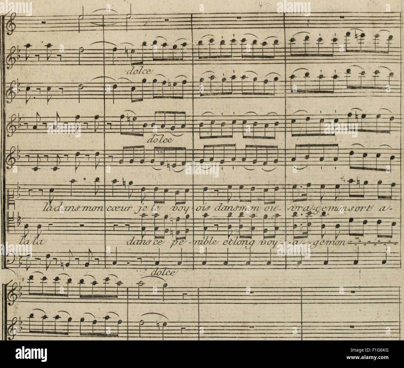 An illustration from 'Renaud d'Asté,' a comedic play written in 1787 by ...