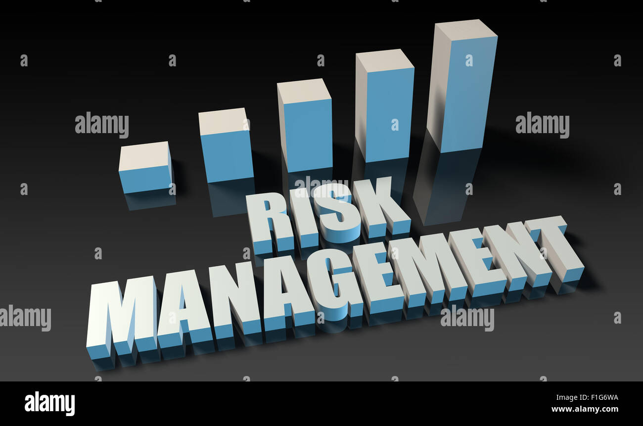 Risk management graph chart in 3d on blue and black Stock Photo - Alamy