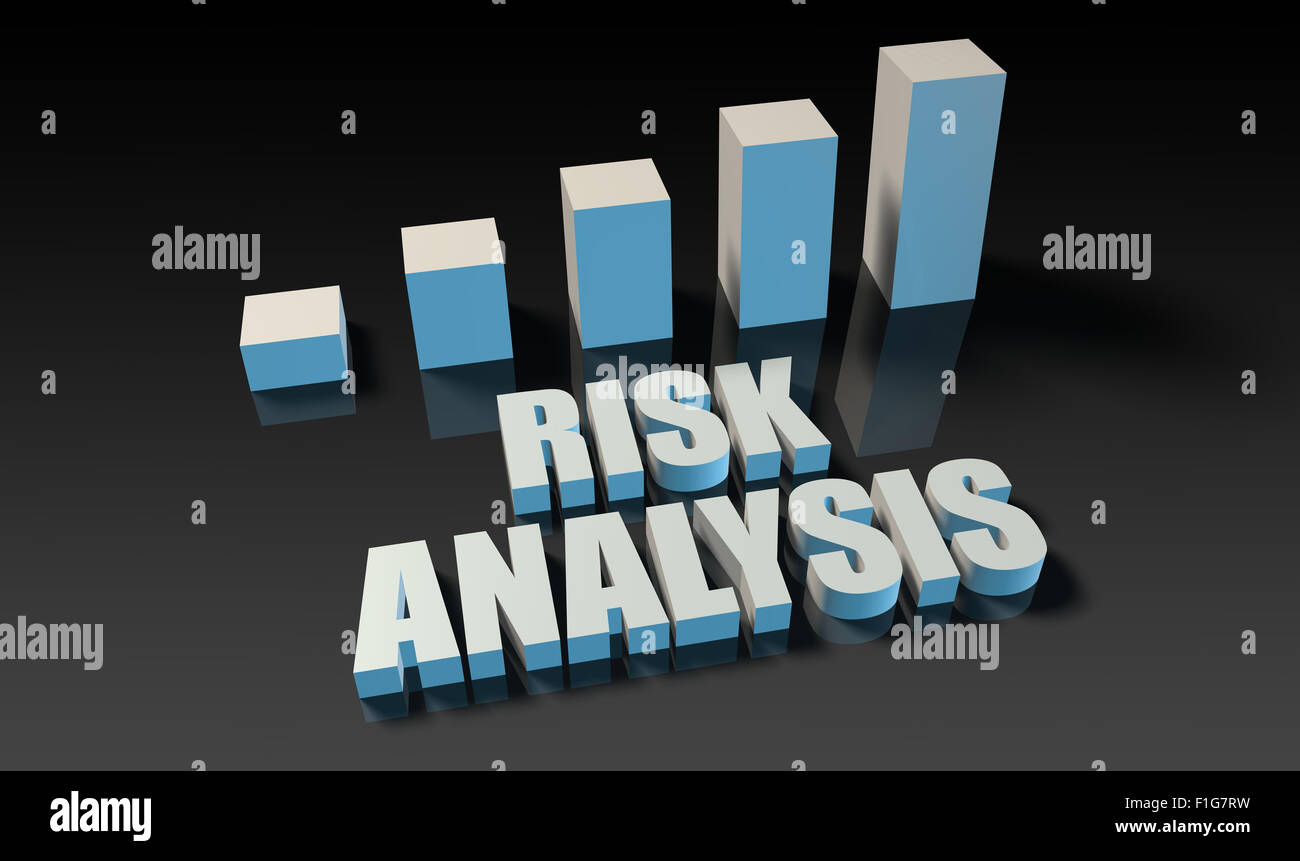 Risk analysis graph chart in 3d on blue and black Stock Photo - Alamy