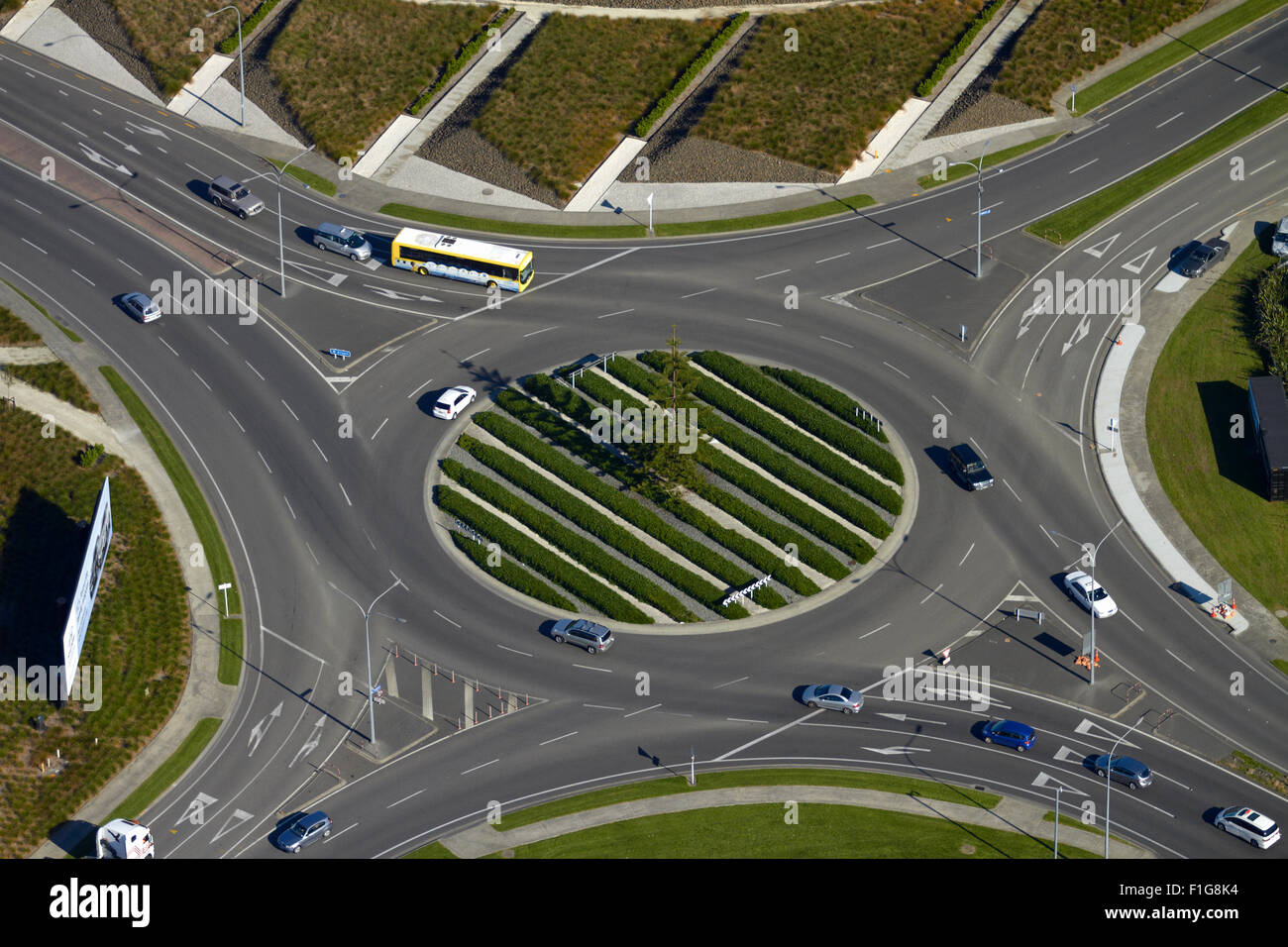Roundabout, George Bolt Memorial Drive, Auckland Airport, North Island ...