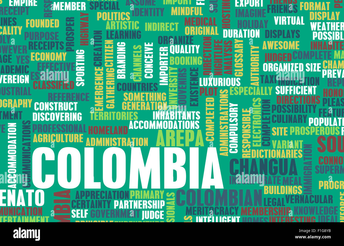 Colombia as a Country Abstract Art Concept Stock Photo - Alamy