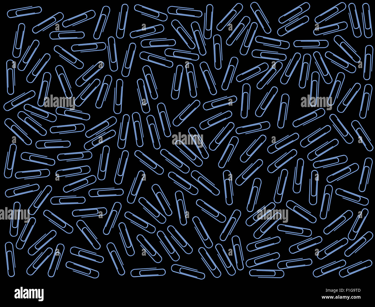 A background made up of paper clips over a black background Stock Photo ...