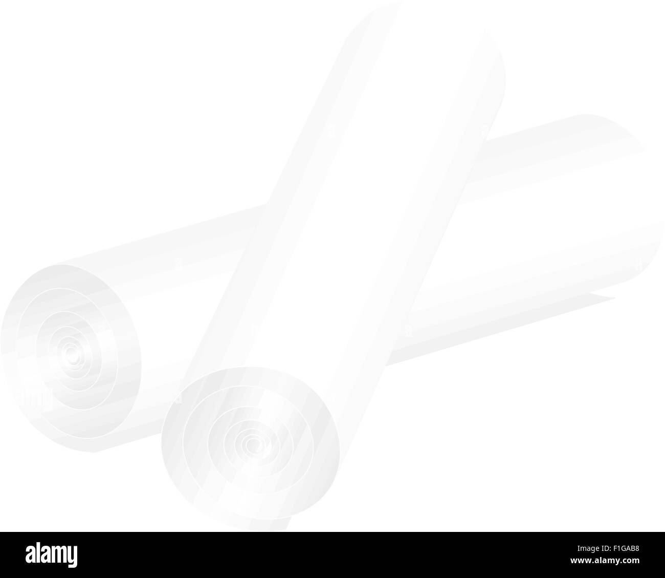 Two scroll paper on a white background. Vector illustration Stock ...