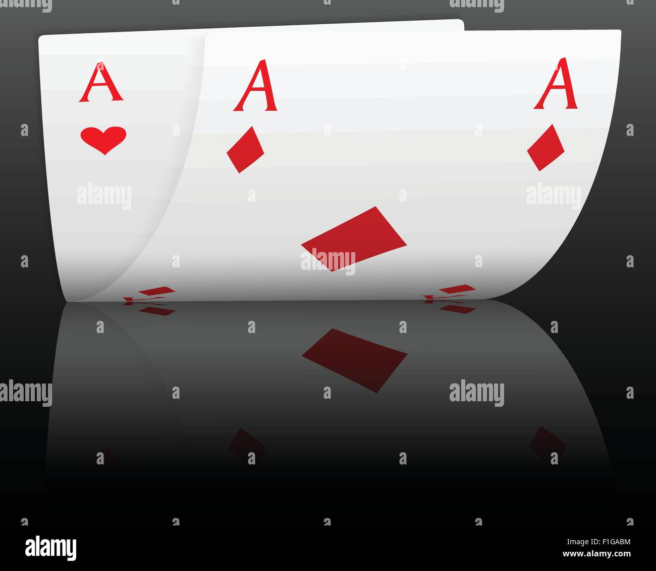 Two ace with reflection on a black background Stock Vector Image & Art ...