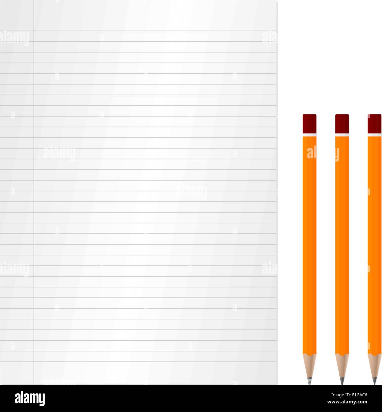 Pencils and notebook paper. Vector illustration Stock Vector Image ...