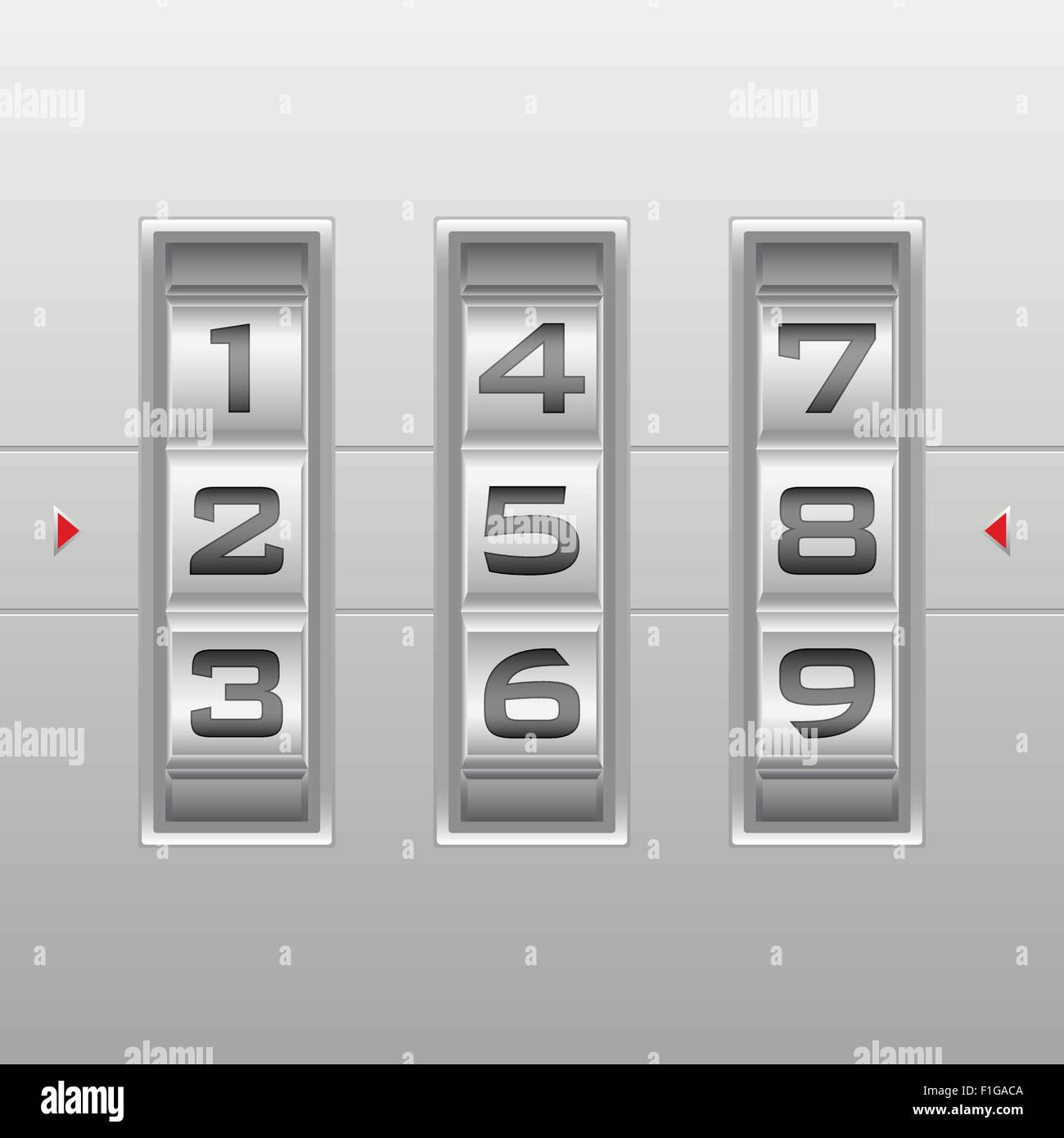 Metallic combination lock with three number. Vector illustration Stock ...