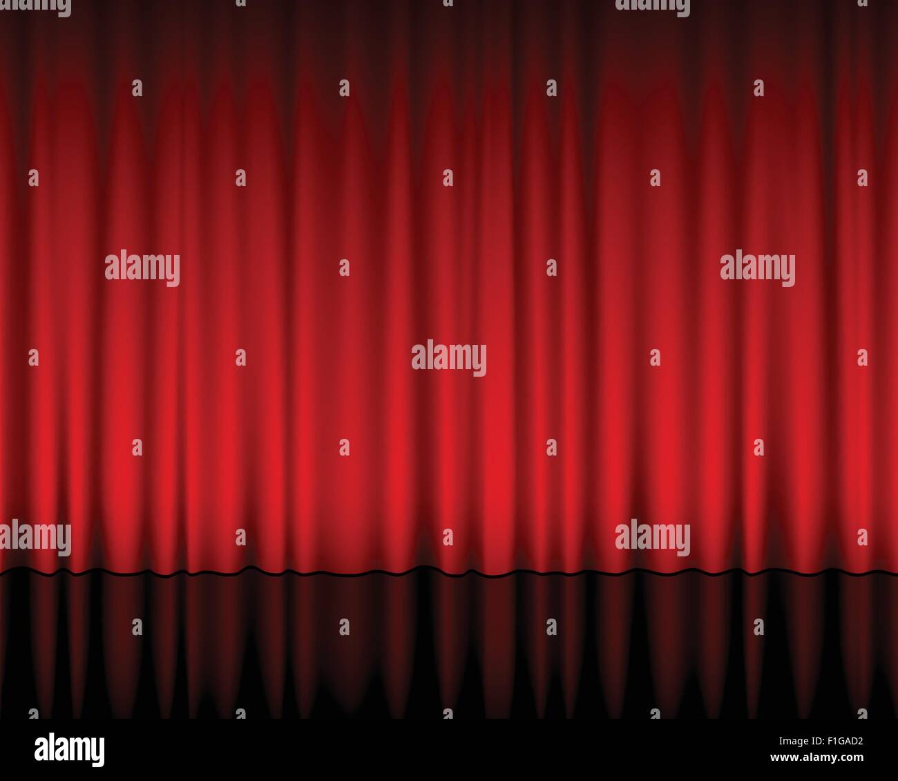 Close view of a red curtain. Vector illustration Stock Vector Image ...