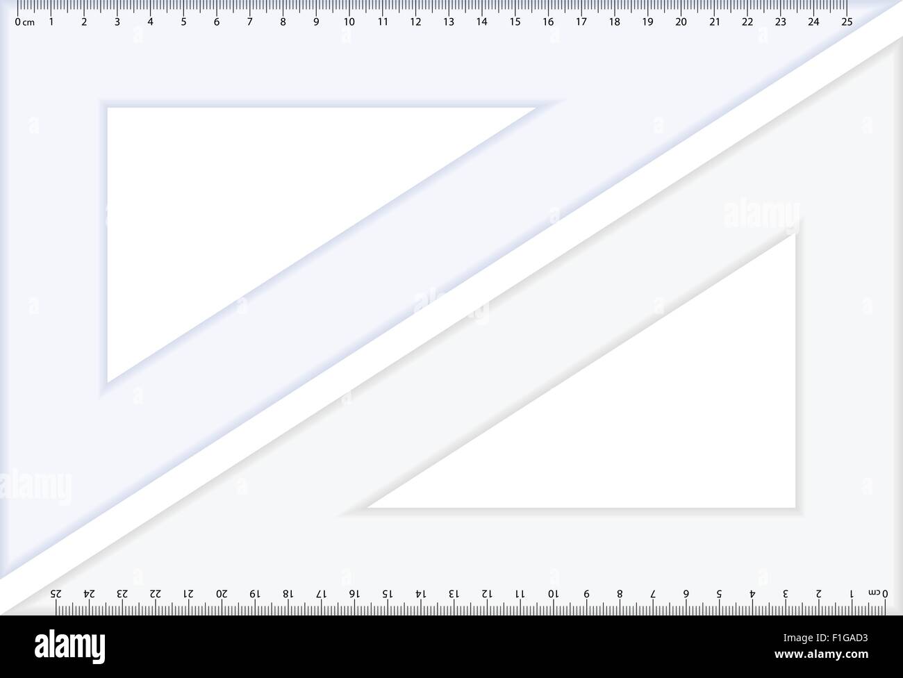 Triangle rulers on white background. Vector illustration Stock Vector ...