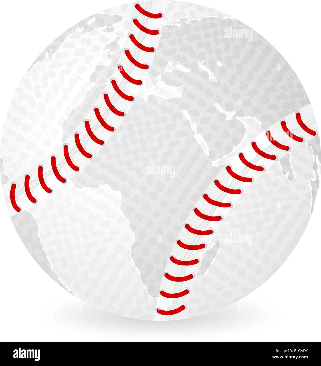 World map baseball ball on a white background. Vector illustration ...