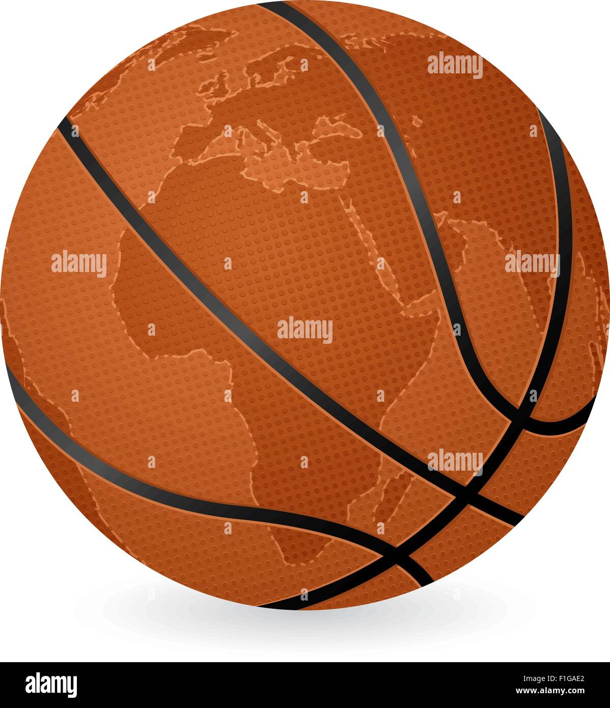 World map basketball ball on a white background. Vector illustration ...