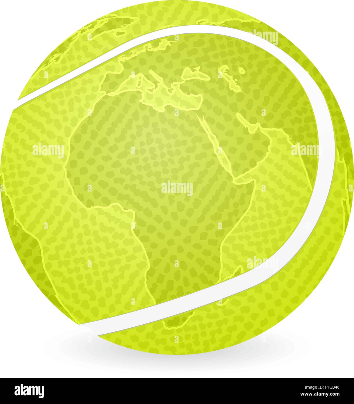 World map tennis ball on a white background. Vector illustration Stock ...