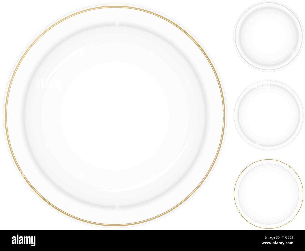 Empty plates on a white background. Vector illustration Stock Vector ...