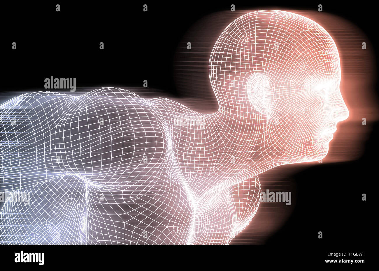 Technology Grid with a Tech Futuristic Art Abstract Stock Photo - Alamy