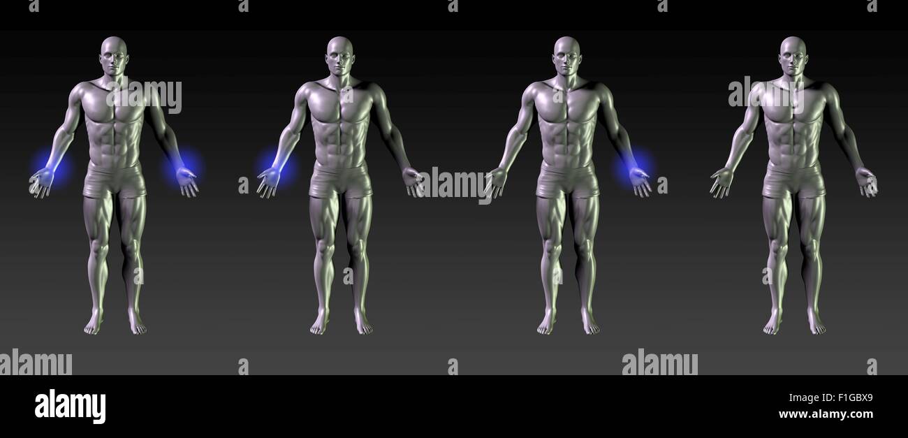 Wrist Recovery or Rehabilitation with Blue Glow Stock Photo - Alamy