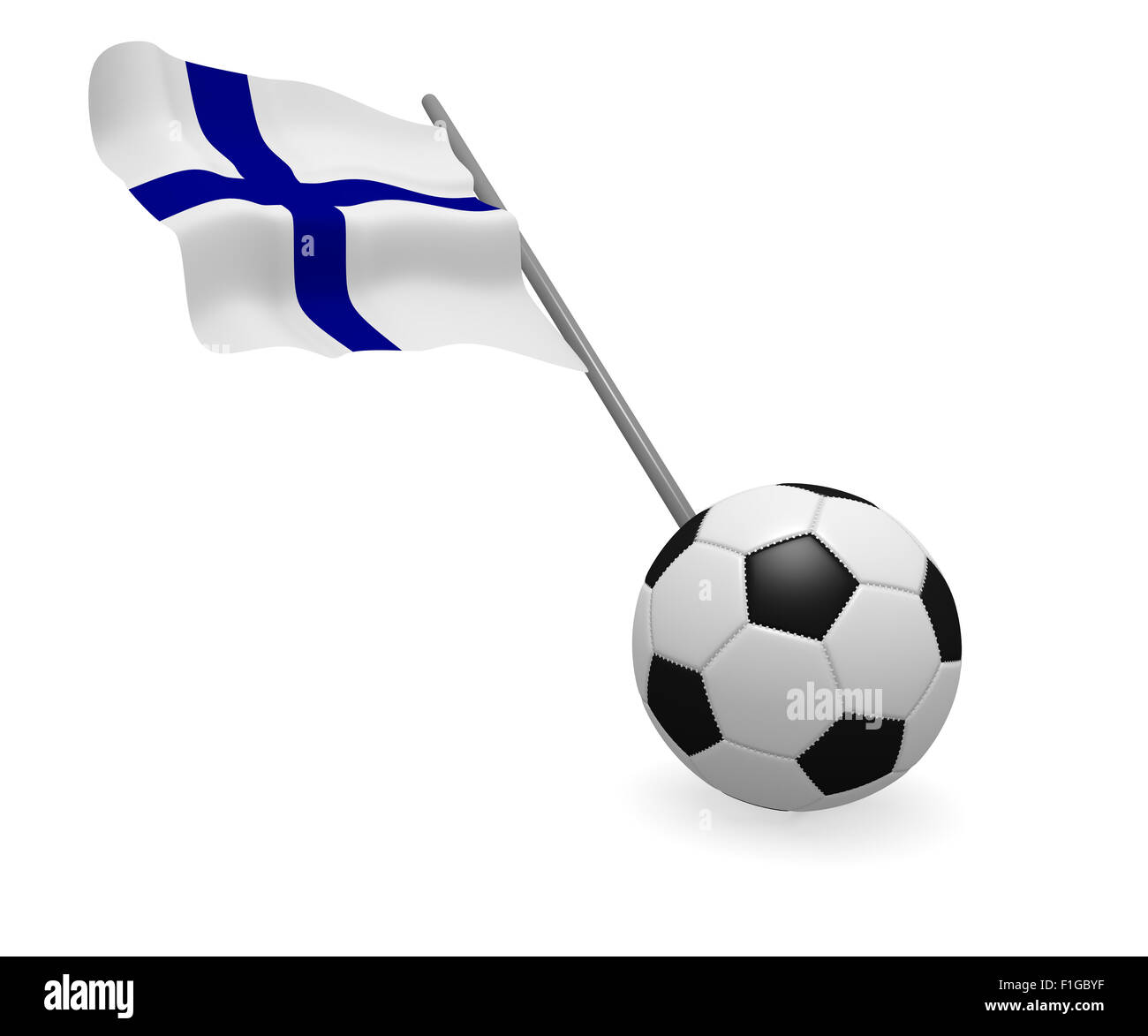 Soccer ball with the flag of Finland on a white background Stock Photo ...