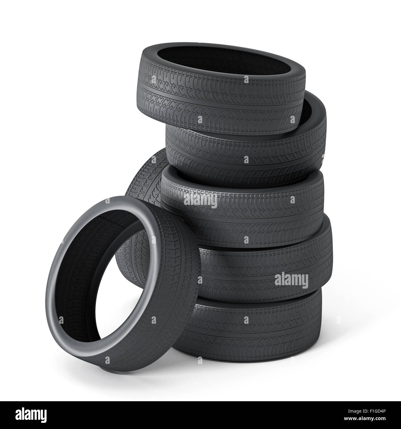 Tyre stack isolated on white background Stock Photo - Alamy