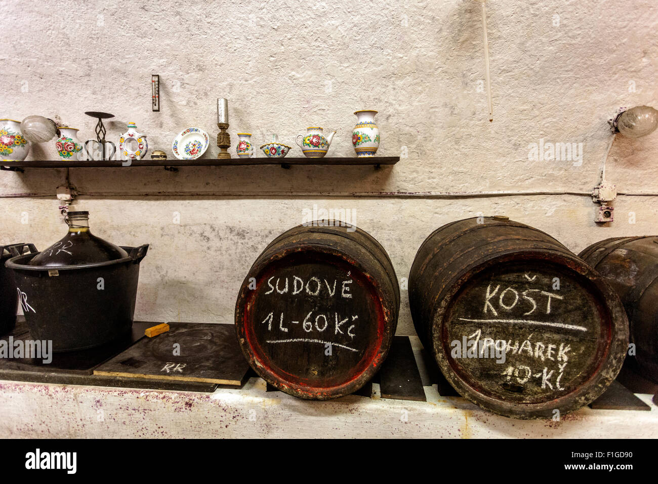 Wine cellar, Petrov Plze, near Straznice, Wine Region Slovacko, South ...