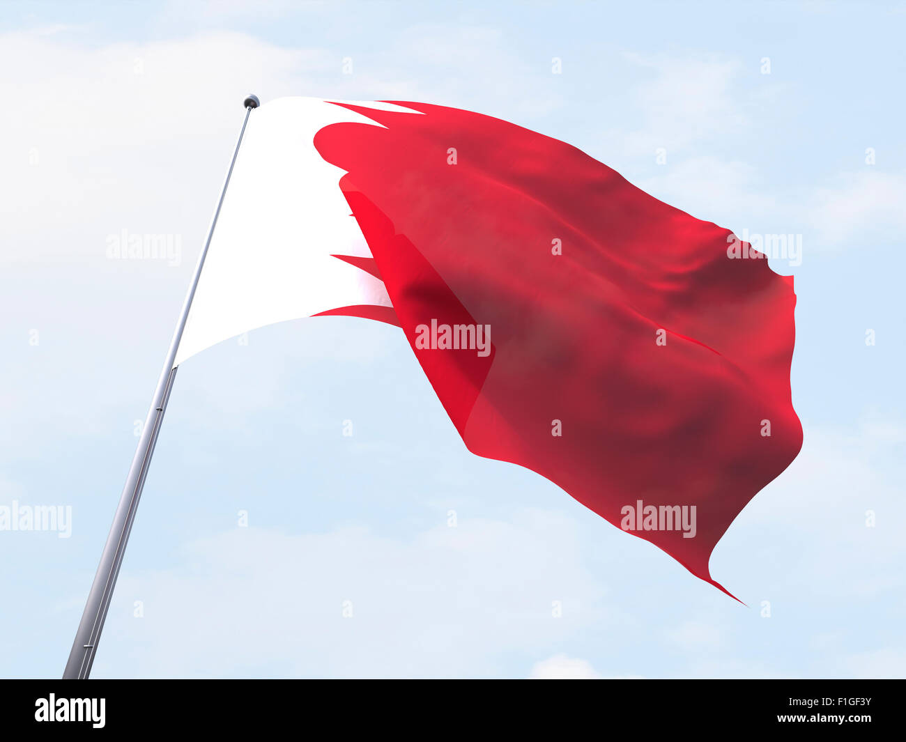 Blue sky background with bahrain flag hi-res stock photography and ...