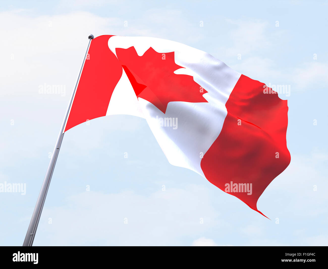Canada flag flying on clear sky Stock Photo - Alamy