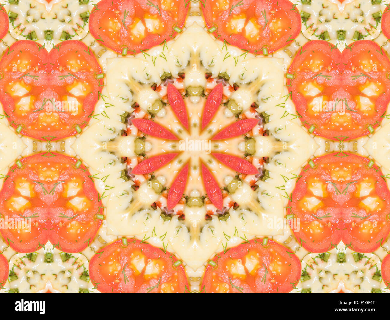 orange color drawing in kaleidoscope pattern - orange color drawing in ...