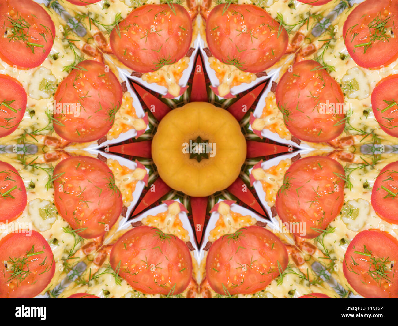 orange color drawing in kaleidoscope pattern - orange color drawing in ...