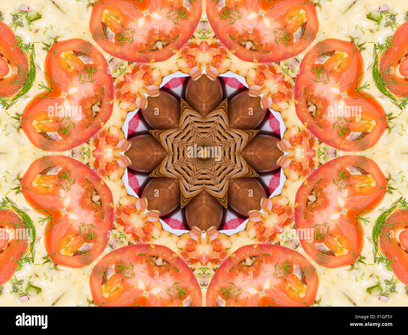 orange color drawing in kaleidoscope pattern - orange color drawing in ...