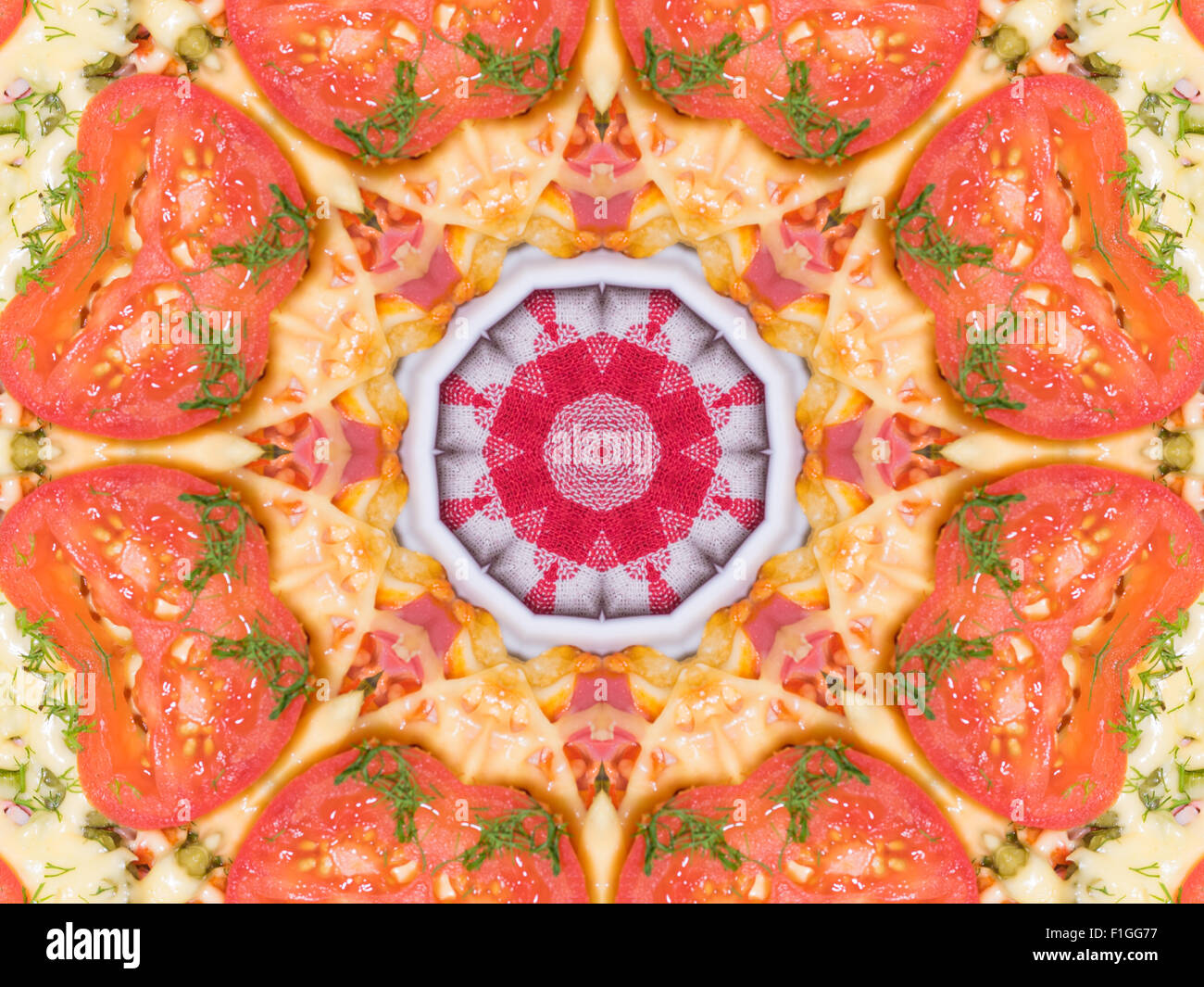orange color drawing in kaleidoscope pattern - orange color drawing in ...