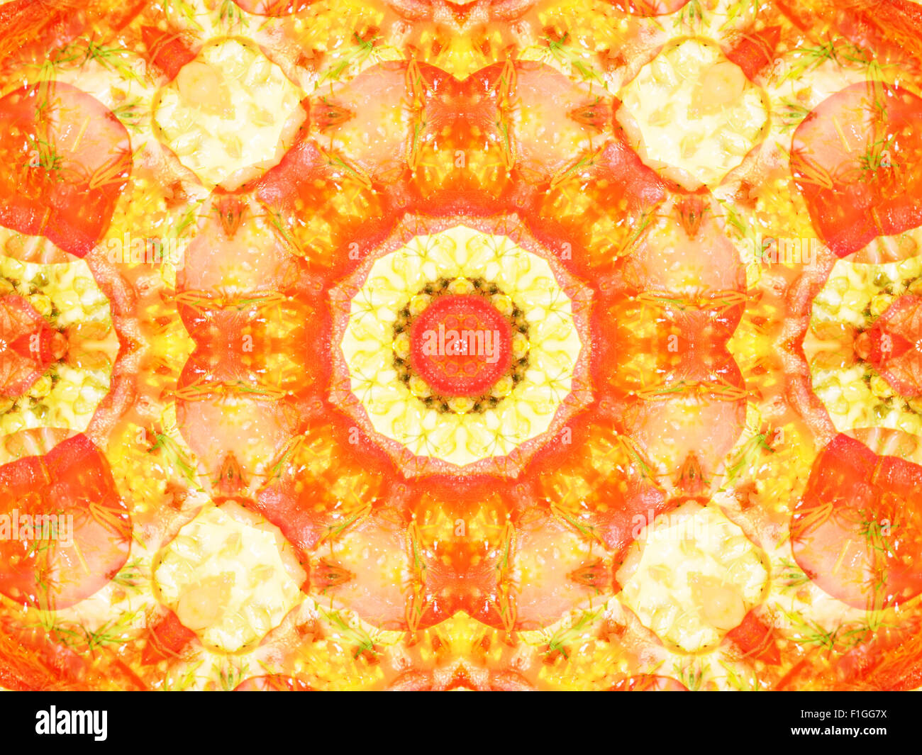 orange color drawing in kaleidoscope pattern - orange color drawing in ...